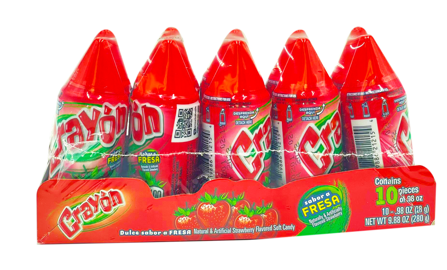 Crayon Tray Fresa 10 pz - 2 Amigos